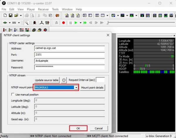 Cara terhubung simpleRTK2B penerima seri ke NTRIP layanan koreksi ...
