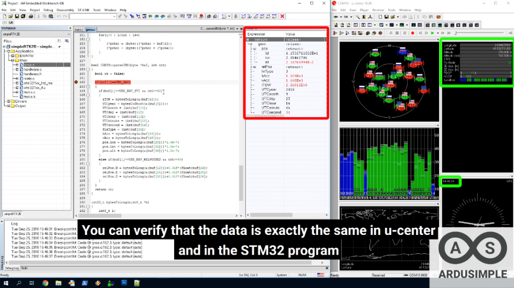 Debug Session With Simplertk2b And Stm32 Nucleo Ardusimple 8603