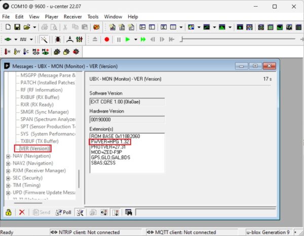 How to update ZED-F9P firmware and check firmware version with ...