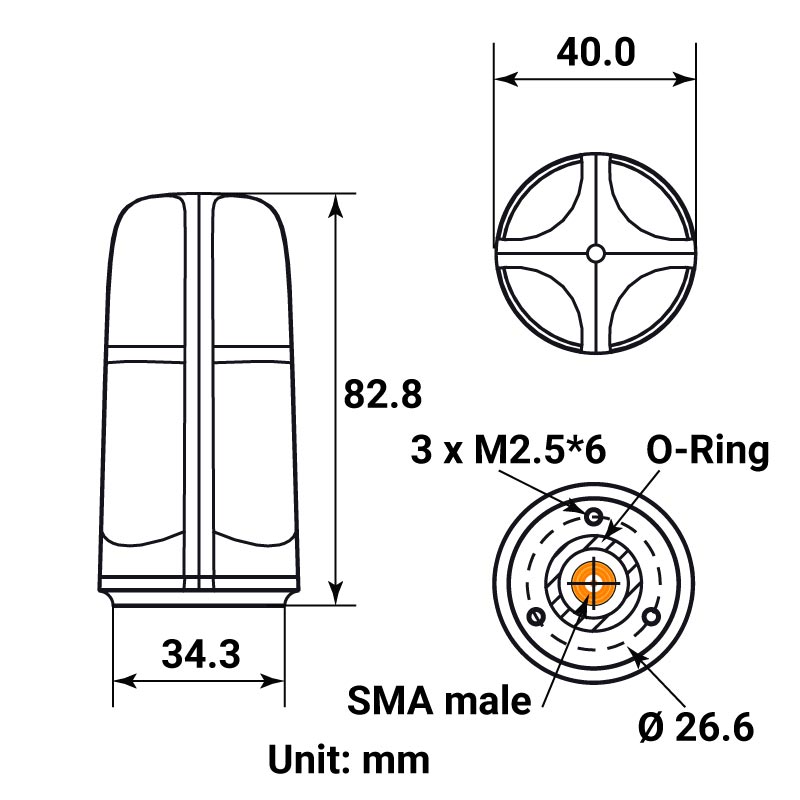 Lightweight helical GNSS Tripleband + L-band antenna (IP67) - ArduSimple