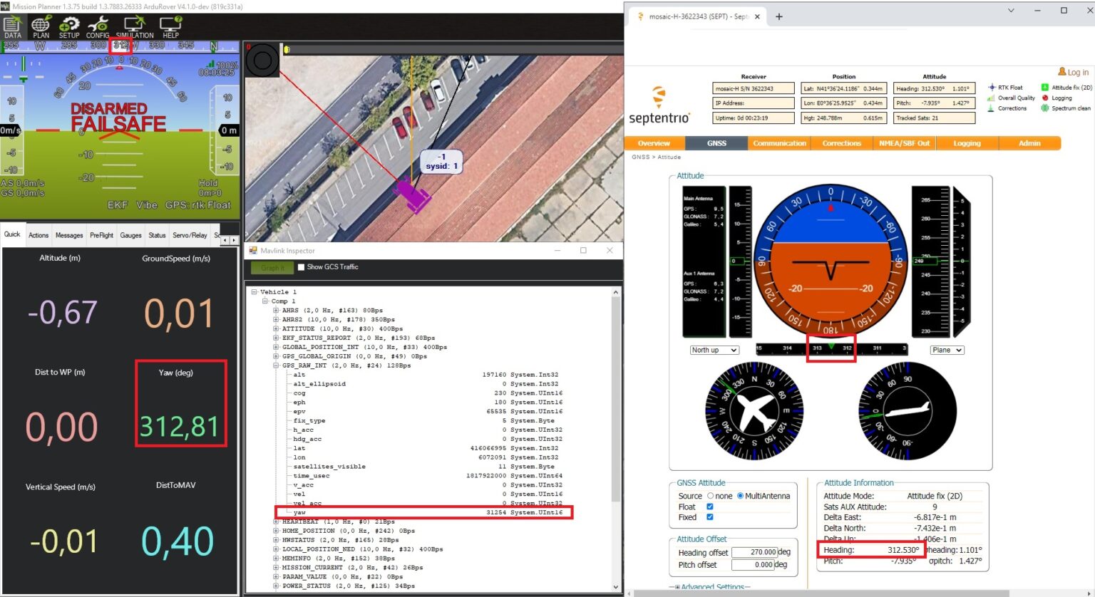 ArduPilot simpleRTK3B Heading configuration - ArduSimple