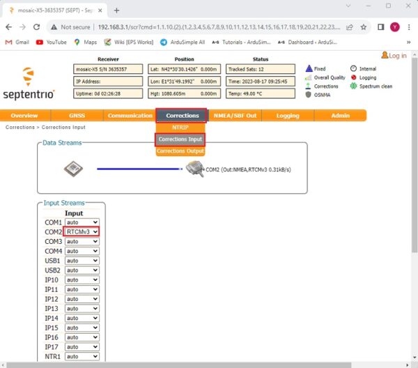 How to use PointPerfect with Septentrio and non u-blox receivers - ArduSimple