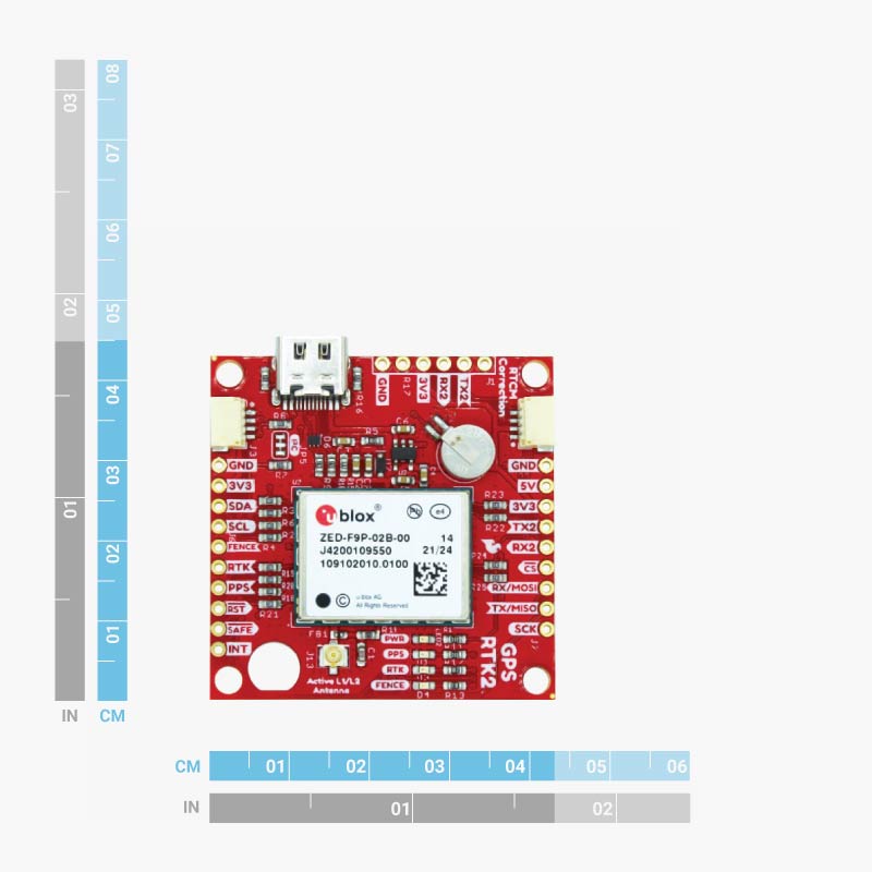 GPS-15136 - SparkFun GPS-RTK2 Tablero - ZED-F9P (qwic)