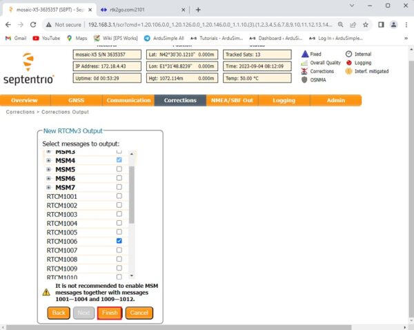 How to share your triple-band Septentrio base station with RTK2go via ...