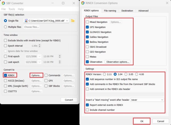 How to generate RINEX files with simpleRTK3B Pro - ArduSimple