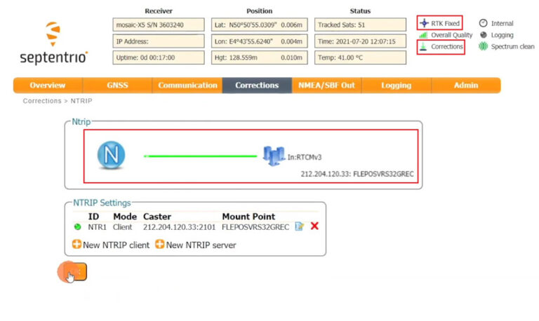 How to configure Septentrio Mosaic-X5 and Mosaic-H - ArduSimple