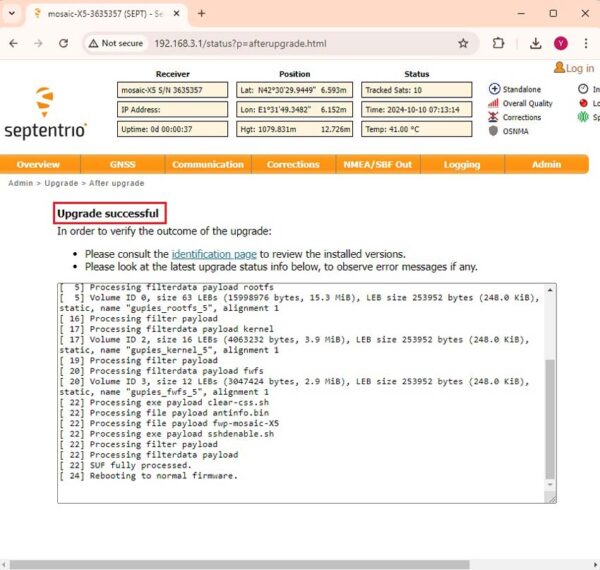 How to configure Septentrio Mosaic-X5 and Mosaic-H - ArduSimple