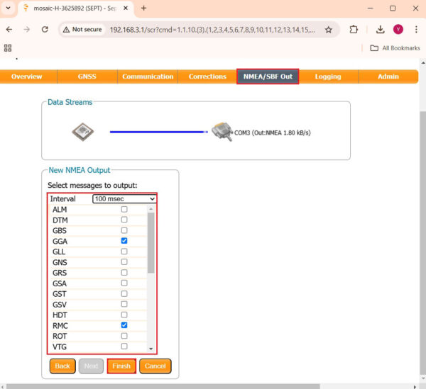 How to configure triple-band Septentrio GNSS receiver and connect it to ...