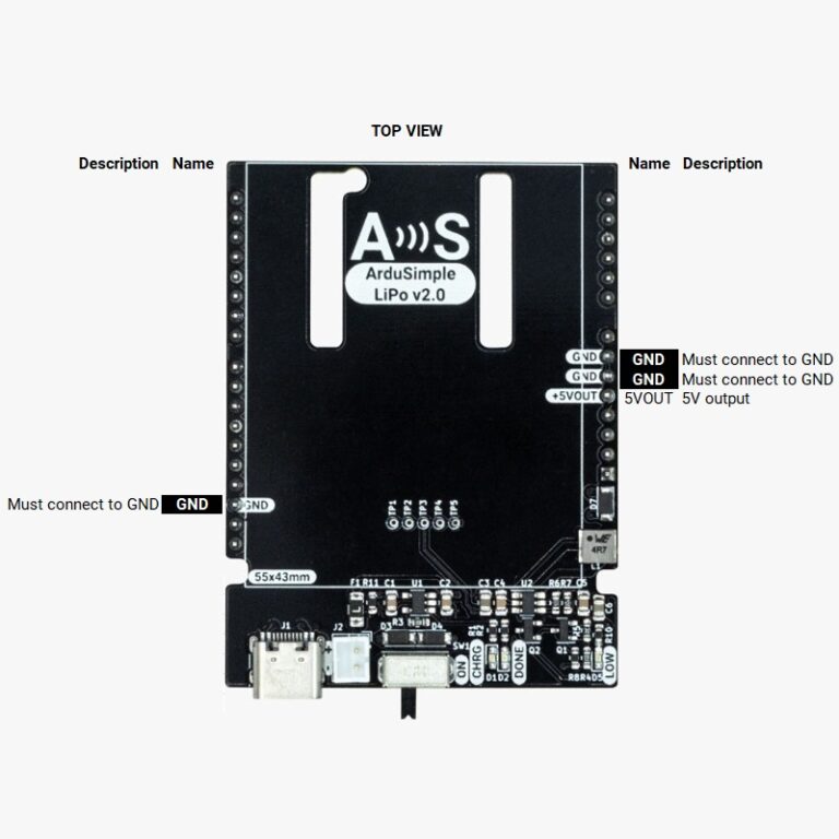 LiPo Battery Shield for Arduino or ArduSimple project - ArduSimple