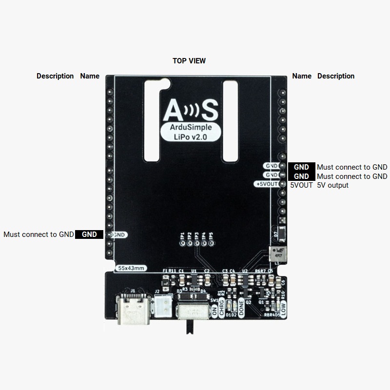 LiPo Battery Shield for Arduino or ArduSimple project - ArduSimple